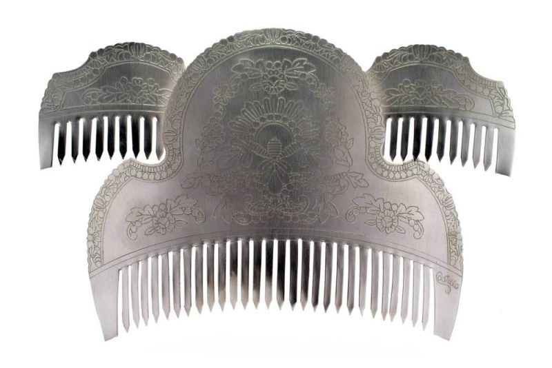 Peineta Azteca en rodio - L'U i Dos Indumentaria Valenciana