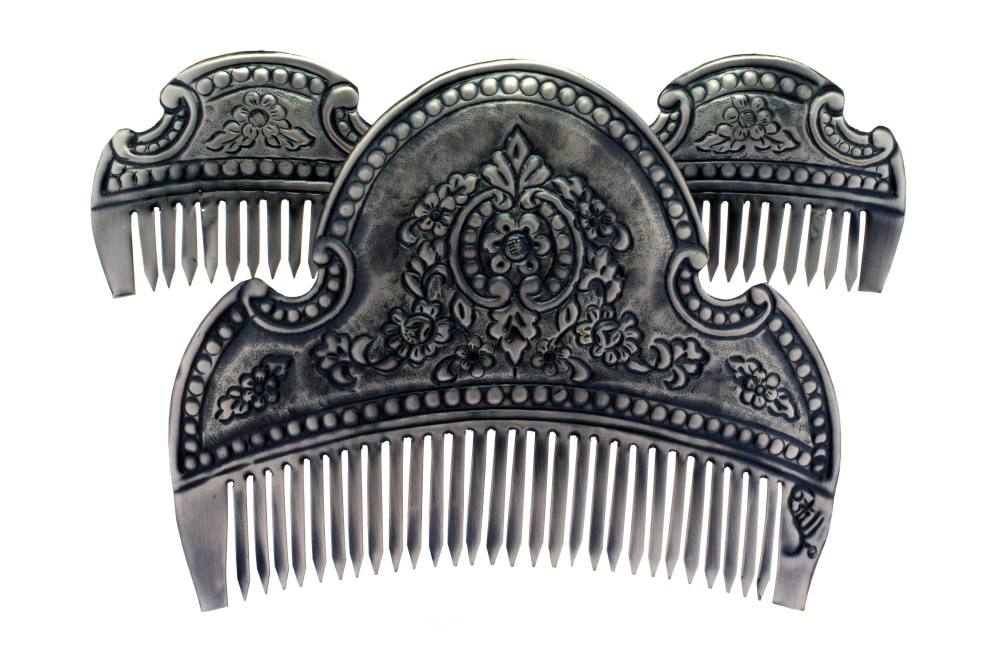 Peineta Roble en plata vieja - L'U i Dos Indumentaria Valenciana